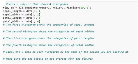 Solved Create A Subplot That Shows 4 Histograms Solutioninn