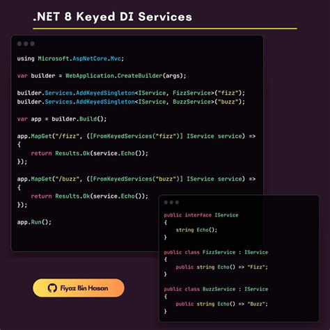 🔑 Keyed Dependency Injection Services 🔑 Fiyaz Hasan