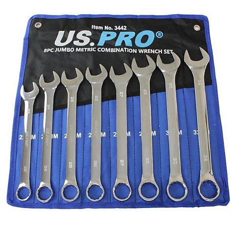 Us Pro Tools Jumbo Spanners 8pc Long Reach Combination Wrench Spanner