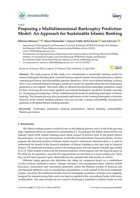 Pdf Proposing A Multidimensional Bankruptcy Prediction Model An