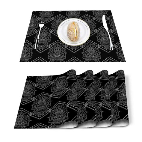 Set Table Mats Haunted Mansion Printed Cotton Linen Table Napkin