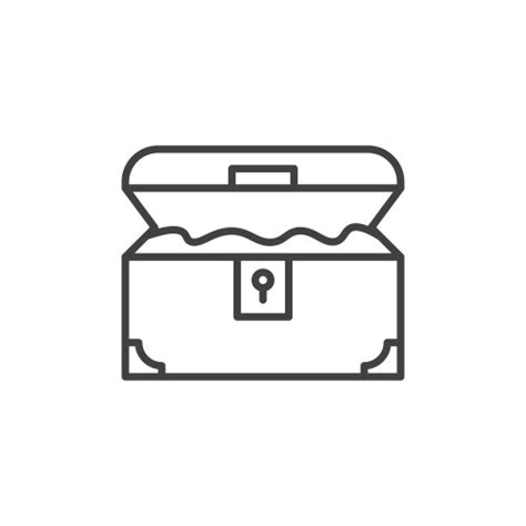 Treasure Chest Icon Set In Solid Black And White Vector Image