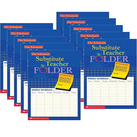 Scholastic Teaching Solutions Substitute Teacher Folder Pack Of 10