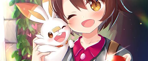 Scorbunny Pokemon Sword And Shield Female Pokemon Trainer Pokeball