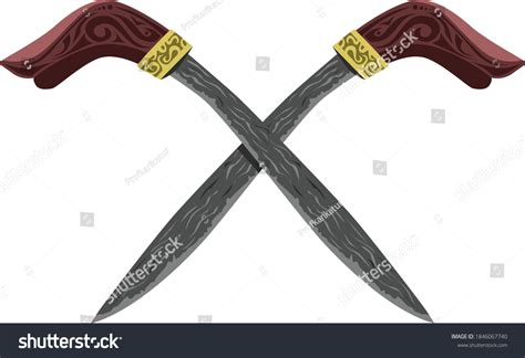 Vektor Stok Badik Indonesian Traditional Weapon Vector Tanpa Royalti
