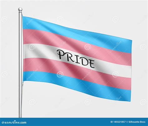 Pride Word Text On The Transgender Flag In Trans Colors Blue Pink And