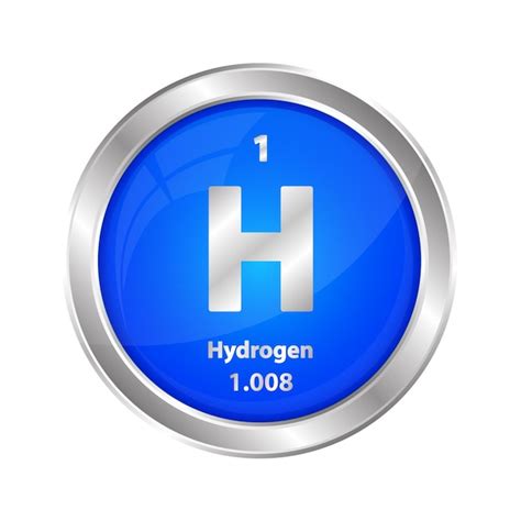 Symbolstruktur Wasserstoff Hydrogenium H Chemisches Element Runder