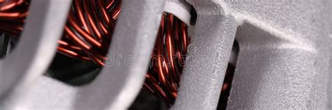 Electric Motor Stator Closeup Copper Winding Motor Stock Image Image