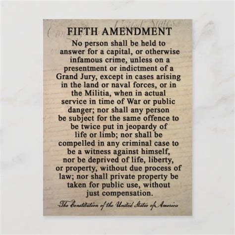 Fifth Amendment Postcards Zazzle