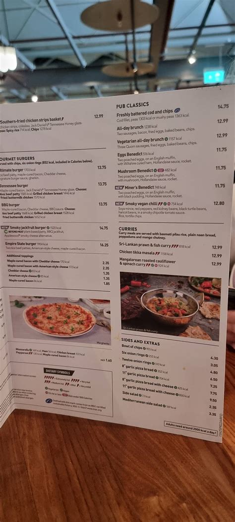 Menu At The Windmill Pub And Bar England London Stansted Airport