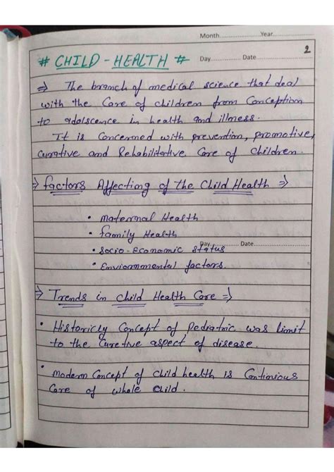 Solution Paediatrics Hand Written Notes Pediatric Nursing Short