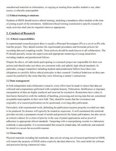 FREE 10 Academic Research Ethics Samples Templates In MS Word PDF