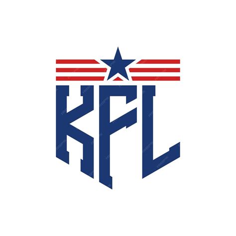 Premium Vector Patriotic Kfl Logo With Star And American Flag Straps Letter Kfl Logo With Usa Flag