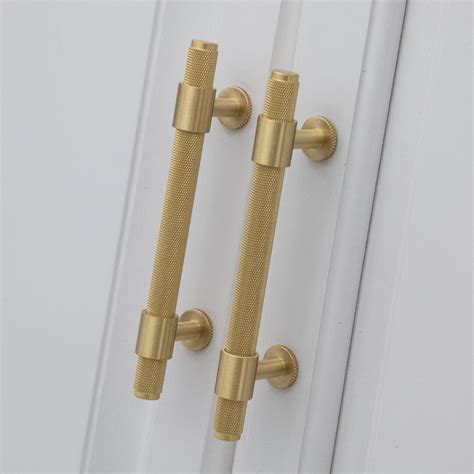 Solid Brass Knurled Drawer Pulls And Knobs T Bars Drawer Handles
