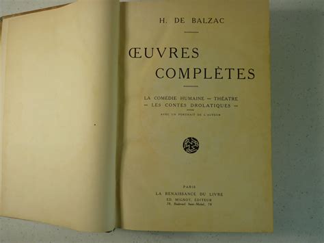 Honoré De Balzac Oeuvres Complétes En 3 Volumes La Boutique