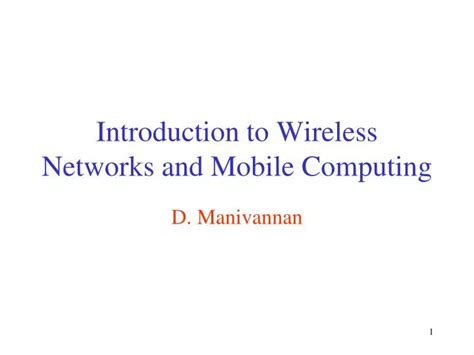 PPT Introduction To Wireless Networks And Mobile Computing PowerPoint Presentation ID