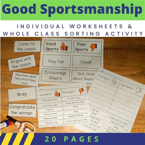Good Sportsmanship Worksheets And Whole Class Sorting Activity For Sel