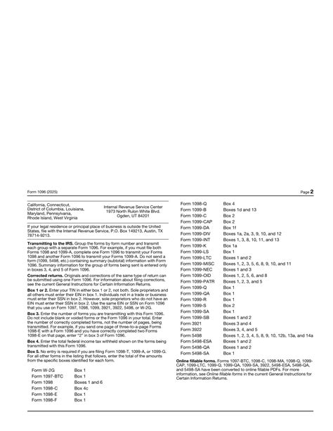 1096 Form Printable 2025 Fill Sign Online Download And Print No Signup