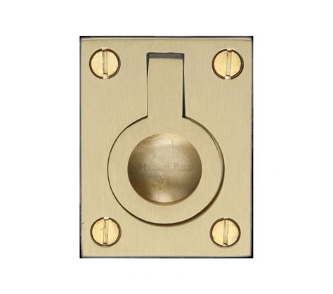 Heritage Brass C6337 Flush Ring Pull Satin Brass Ring Pulls And Flush