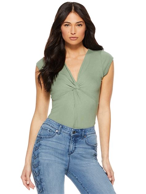 Sofia Jeans V Neck Bodysuit Hugging And Flirty