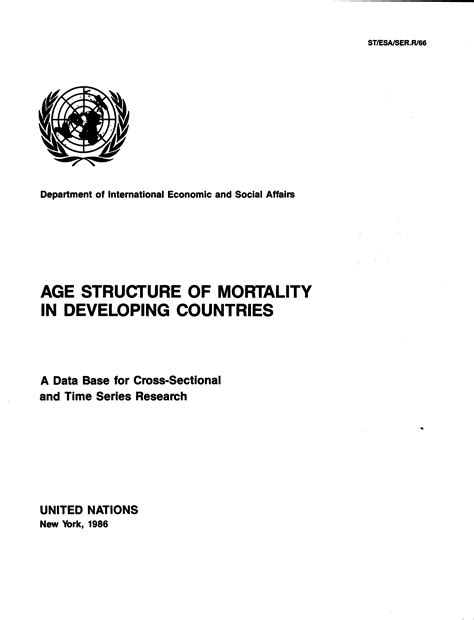 Age Structure Of Mortality In Developing Countries Population Division