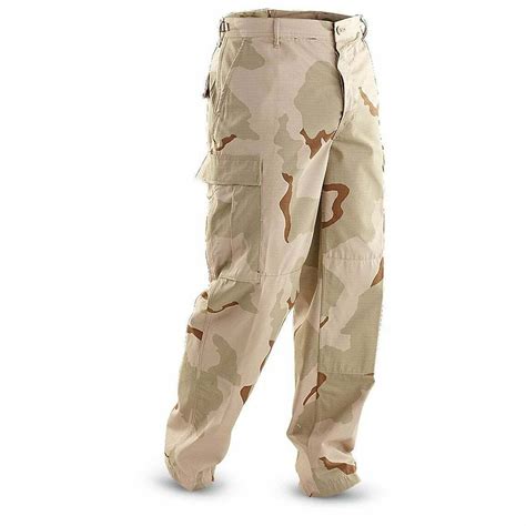 U S Military 3 Color Desert Bdu Pants Camouflage Cargo 6 Pocket Large