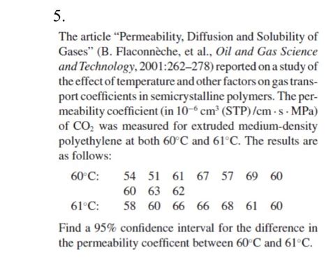 Solved 3 The Article Permeability Diffusion And Chegg Com