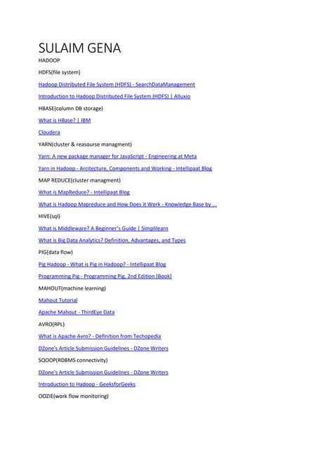 Hadoop Arcitecture Docx Databases Computer Software And Applications
