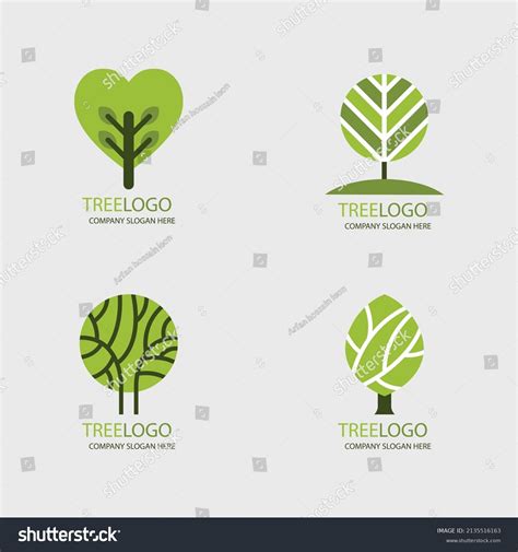 Hand Drawn Tree Logo Collection Set Stock Vector Royalty Free Shutterstock