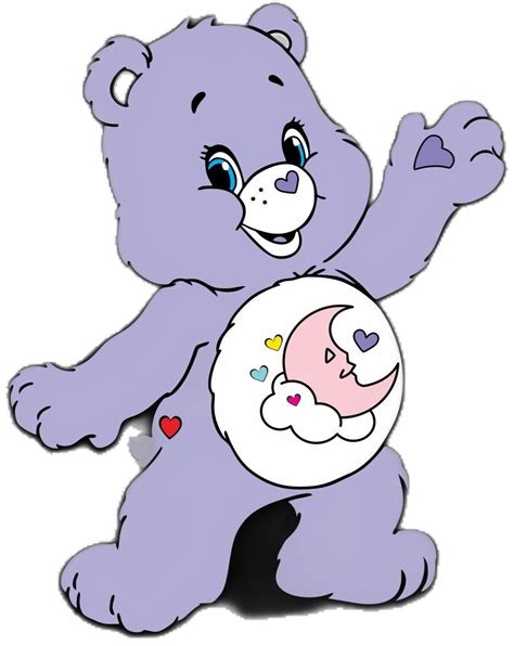 Purple Care Bear With Flower Purple Care Bear Drawing