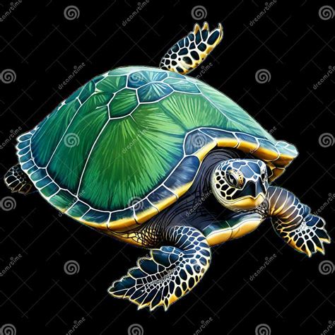 Sea Turtle Isolated With Realistic Shell And Fins Stock Image Image