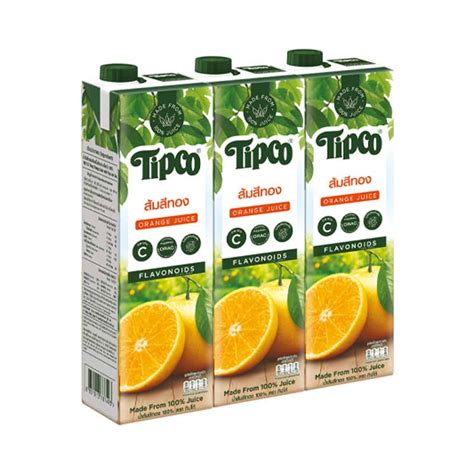 ทิปโก้ น้ำส้มสีทอง ขนาด1000มล แพ็ค3กล่อง Tipco Golden Orange Juice