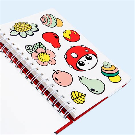 2024 Cute Beauty Popular Spiral Wire O Binding Hardcover Notebook With Sticker Cheap Notebooks
