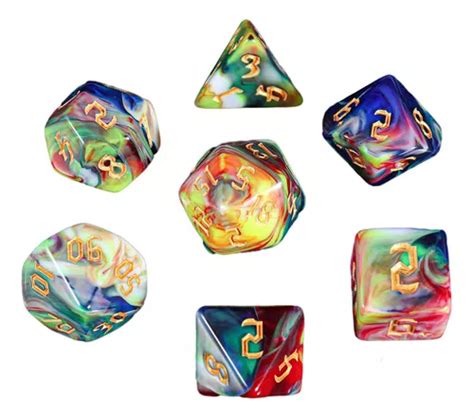 7x Acrylic Dices D4 D8 D10 D12 D20 Table Games Colorful Mercadolivre