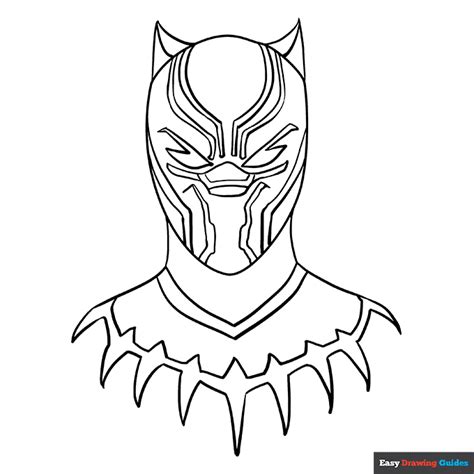 Black Panther Coloring Page Easy Drawing Guides