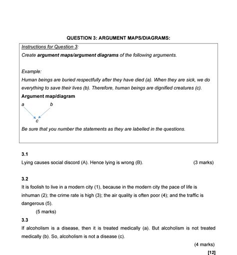 Solved Question 3 Argument Mapsdiagramsinstructions For