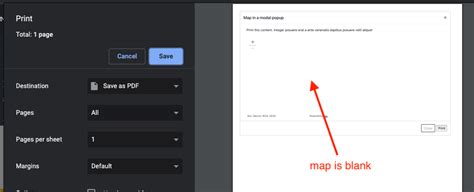 Printing Map Contents Don T Print When Using CSS Media Print Queries In A Bootstrap Modal