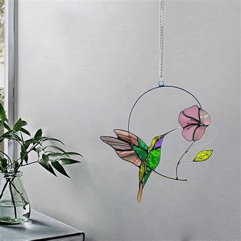 Colorful Art Stained Glass Window Wall Panel Hanging Figurines Shopee Philippines