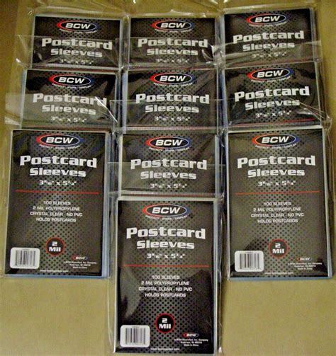 Bcw Postcard Sleeves Archival Safe Bags 1000 Count Acid Free