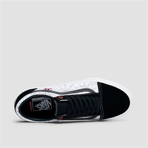 Vans Skate Old Skool Shoes Black Widow Spider Blackwhitered