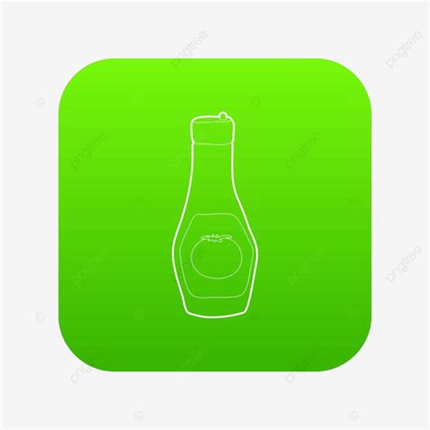 Garrafa De Vetor Verde ícone Ketchup Isolado No Fundo Branco Png
