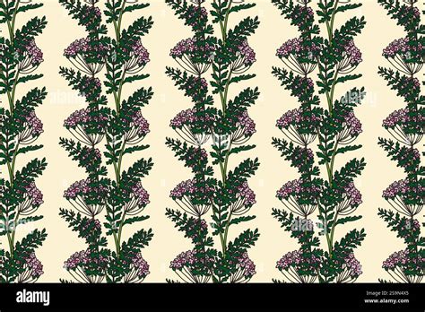 Botanical Floral Seamless Pattern Vector Illustration Repeating Hand