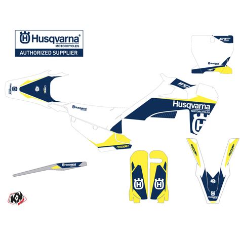 Kit Deco Moto Cross Orbit Husqvarna Fc 350 Blanc Pas Cher Eco Motos
