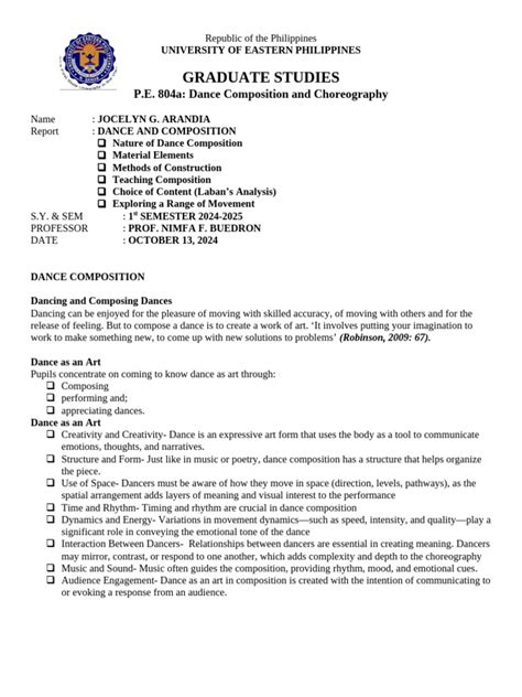 Dance Composition Pdf Dances Choreography