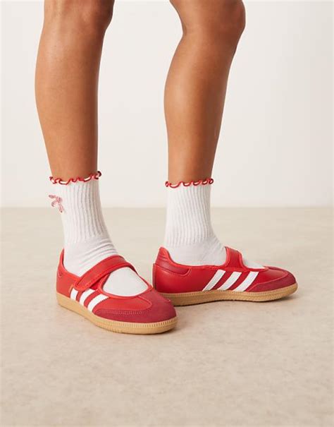 Adidas Originals Samba Mary Janes In Red Asos