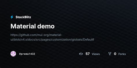 Material Demo Stackblitz