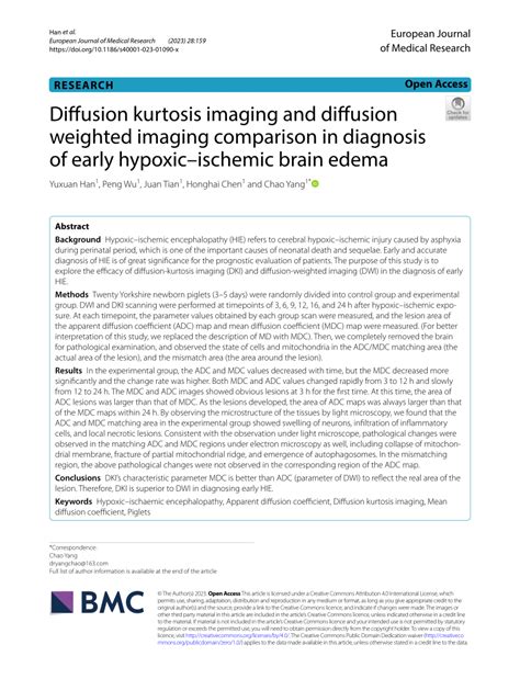 Pdf Diffusion Kurtosis Imaging And Diffusion Weighted Imaging Comparison In Diagnosis Of Early