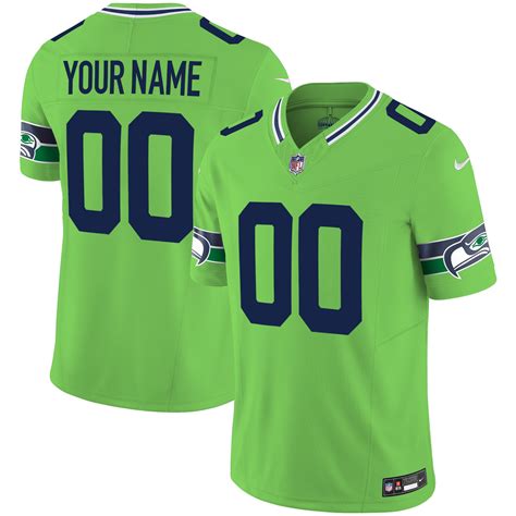 Seattle Seahawks Throwback And Gold Vapor Limited Custom Green Jersey