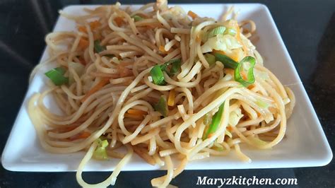 Veg Hakka Noodles Recipe Marys Kitchen