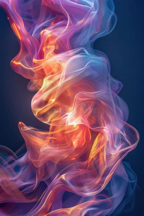 Abstract Background A Captivating Translucent Shape Swirling With Iridescent Colors Fills The